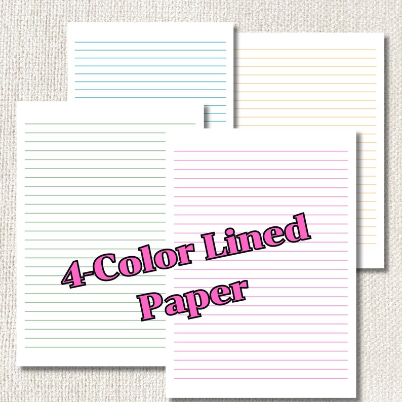 Color-lined Printable Paper Notes: Dot Grid, US Letter, A4, A5 (PDF ...