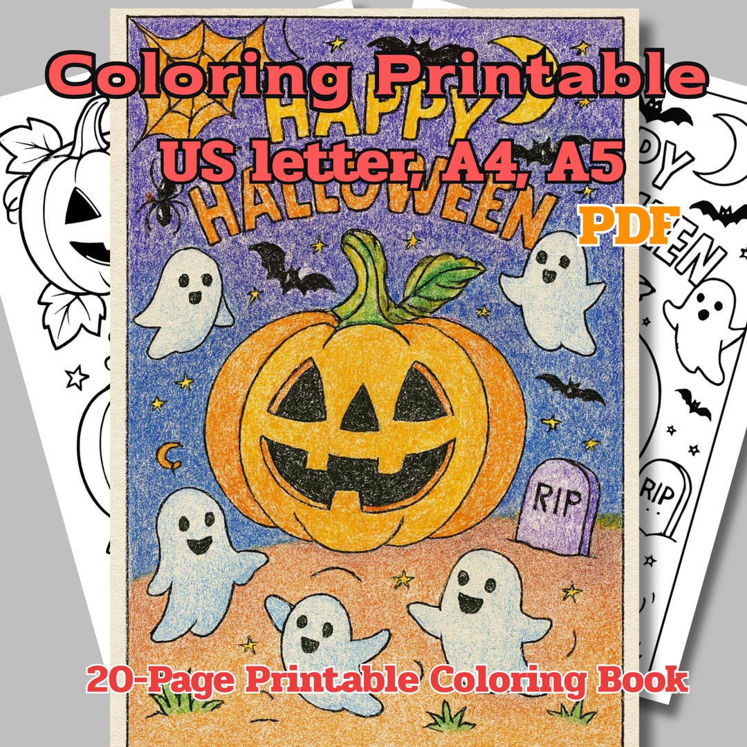 Halloween Coloring Pages: 20 Fun Kids Activity Sheets (digital Download ...