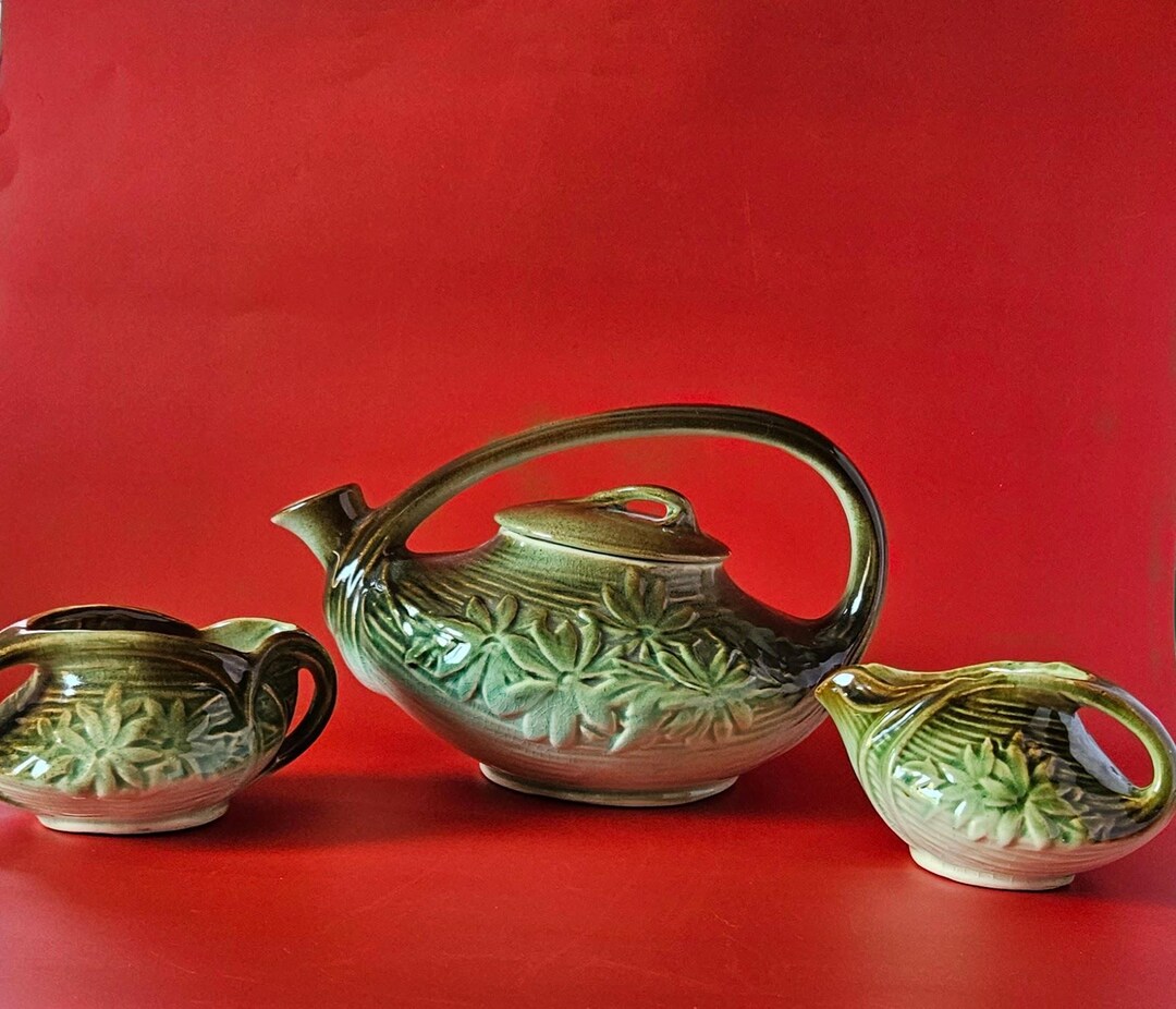 1940s Mccoy Daisy Tea Set - Teapot, Creamer, and Sugar Bowl - MCM ...