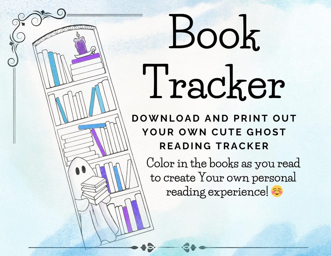 Bookshelf Book Log, Ghost Bookmark, Book Tracker (digital Download) - Etsy