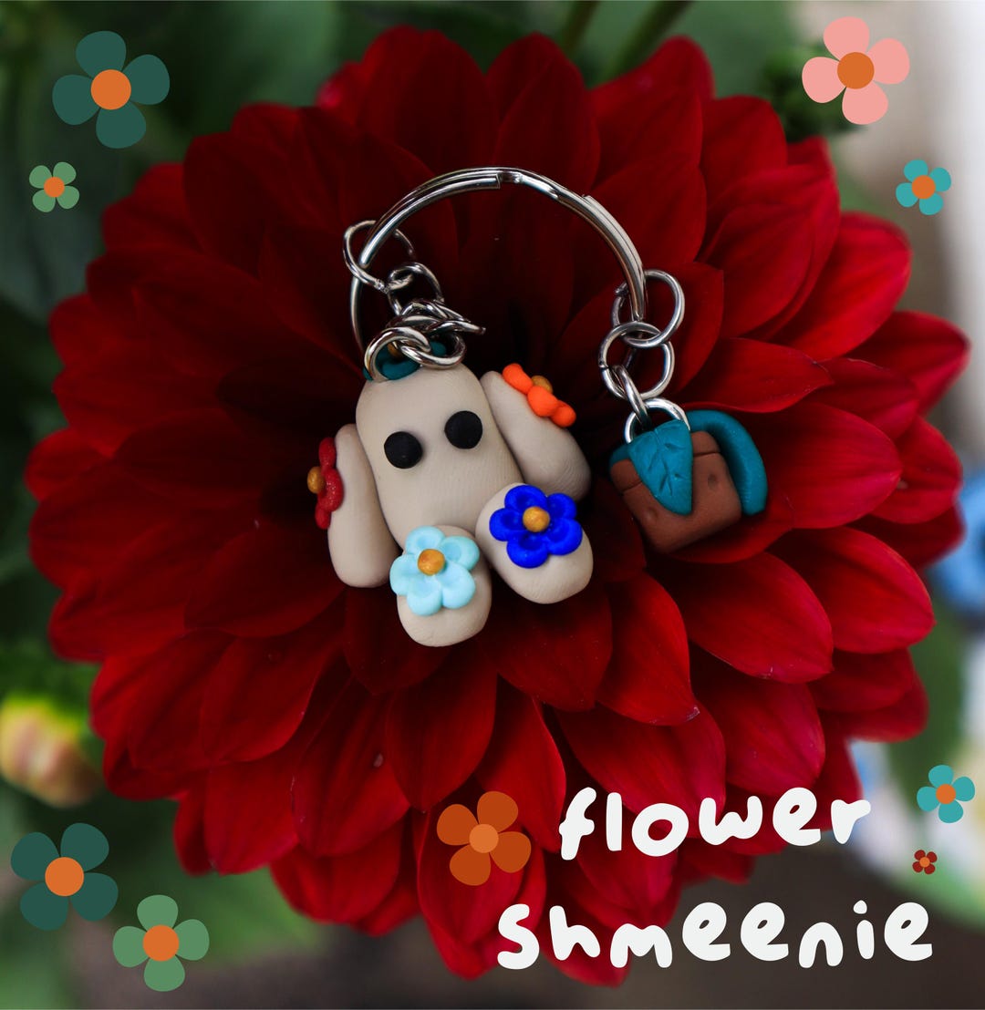Flower Shmeenie | Polymer Clay Charm | Keychain - Etsy