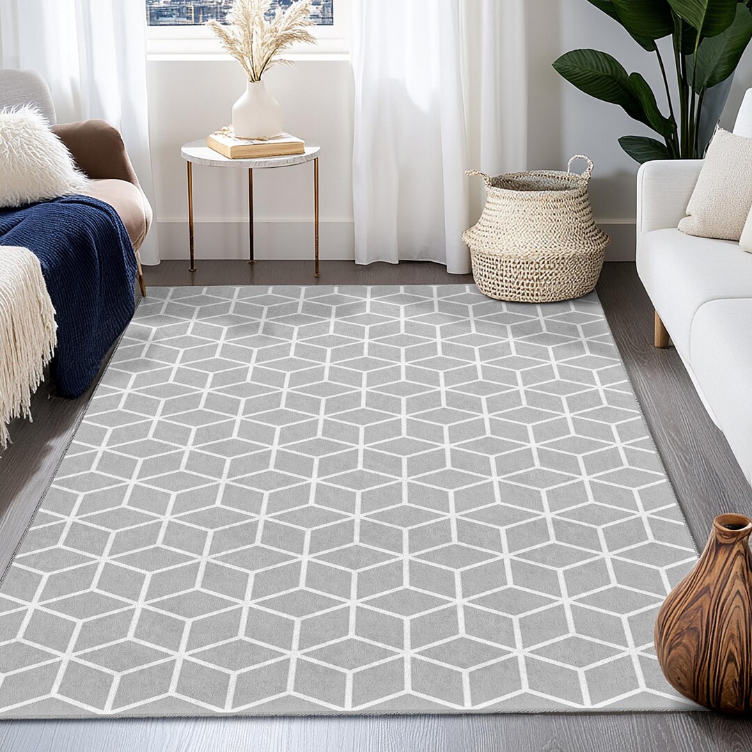 Honeycomb Area Rug, Modern Geometric Carpet, Living Room Decor - Etsy