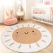 Cute Smiling Sun Round Kids Rug, Playful Sun Design Rug, Childrens Room ...