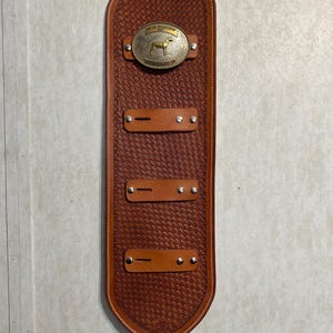 Hand Tooled Leather Hanging Buckle Display, Western Buckle Display ...