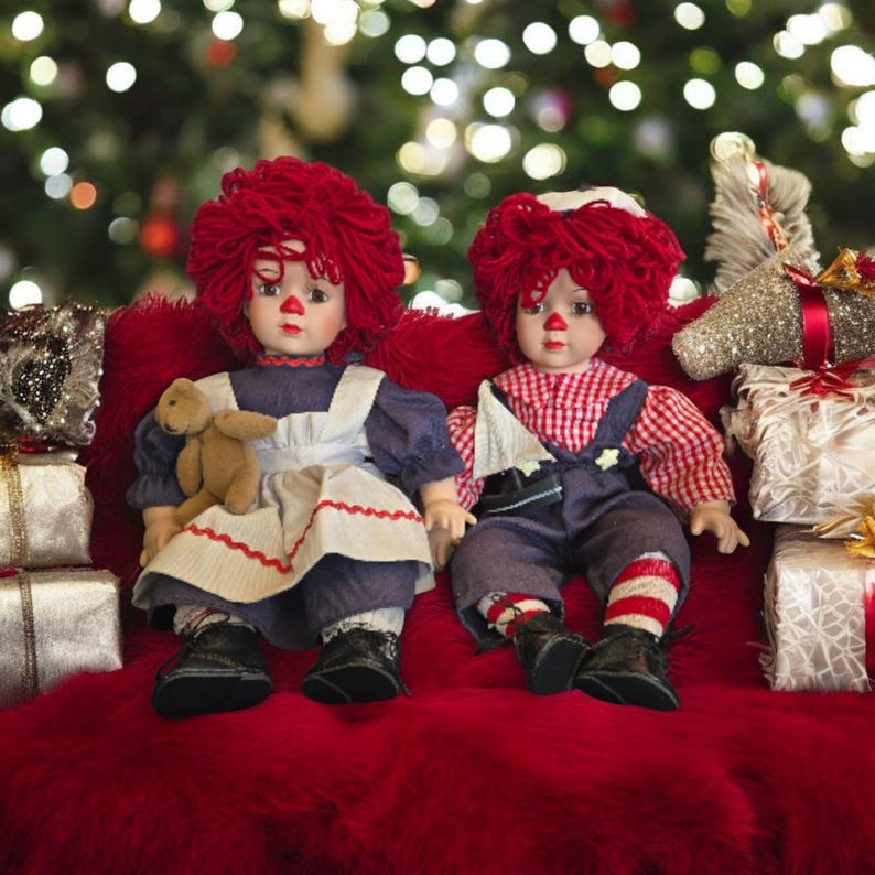 Vintage 1990s Raggedy Ann and Andy Porcelain Doll Set - Etsy