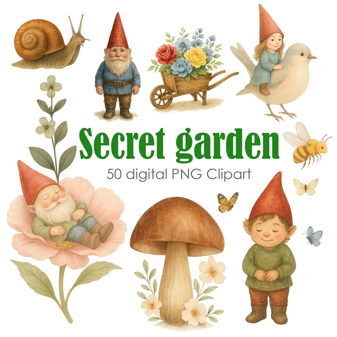 Secret Garden - Clipart Collection - Etsy