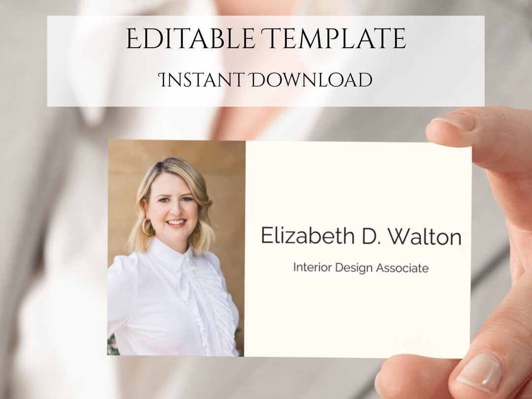 Wedding Vendor Business Card Template With Photo | Modern Design ...