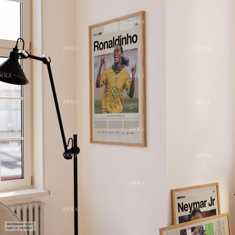 Ronaldinho Poster, Ronaldinho Brazil Wall Art, Framed Gaucho Print ...
