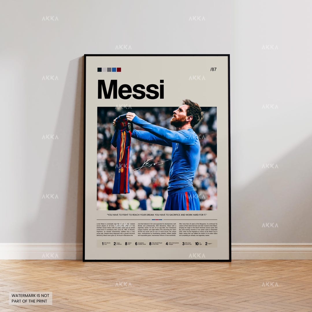 Lionel Messi Poster, Messi Barcelona Wall Art, Framed Messi Barcelona ...