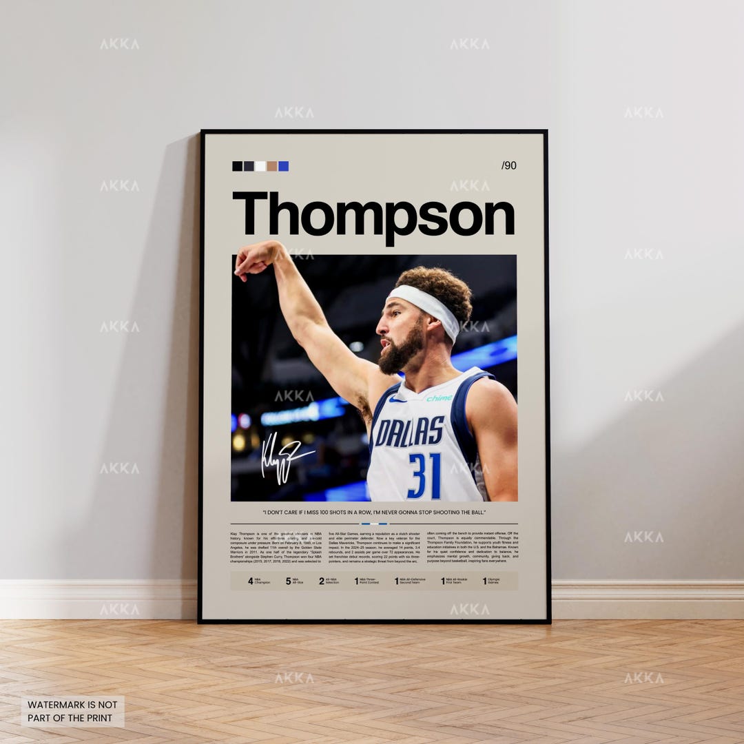 Klay Thompson Poster, Thompson Dallas Print, Framed Thompson Mavericks ...