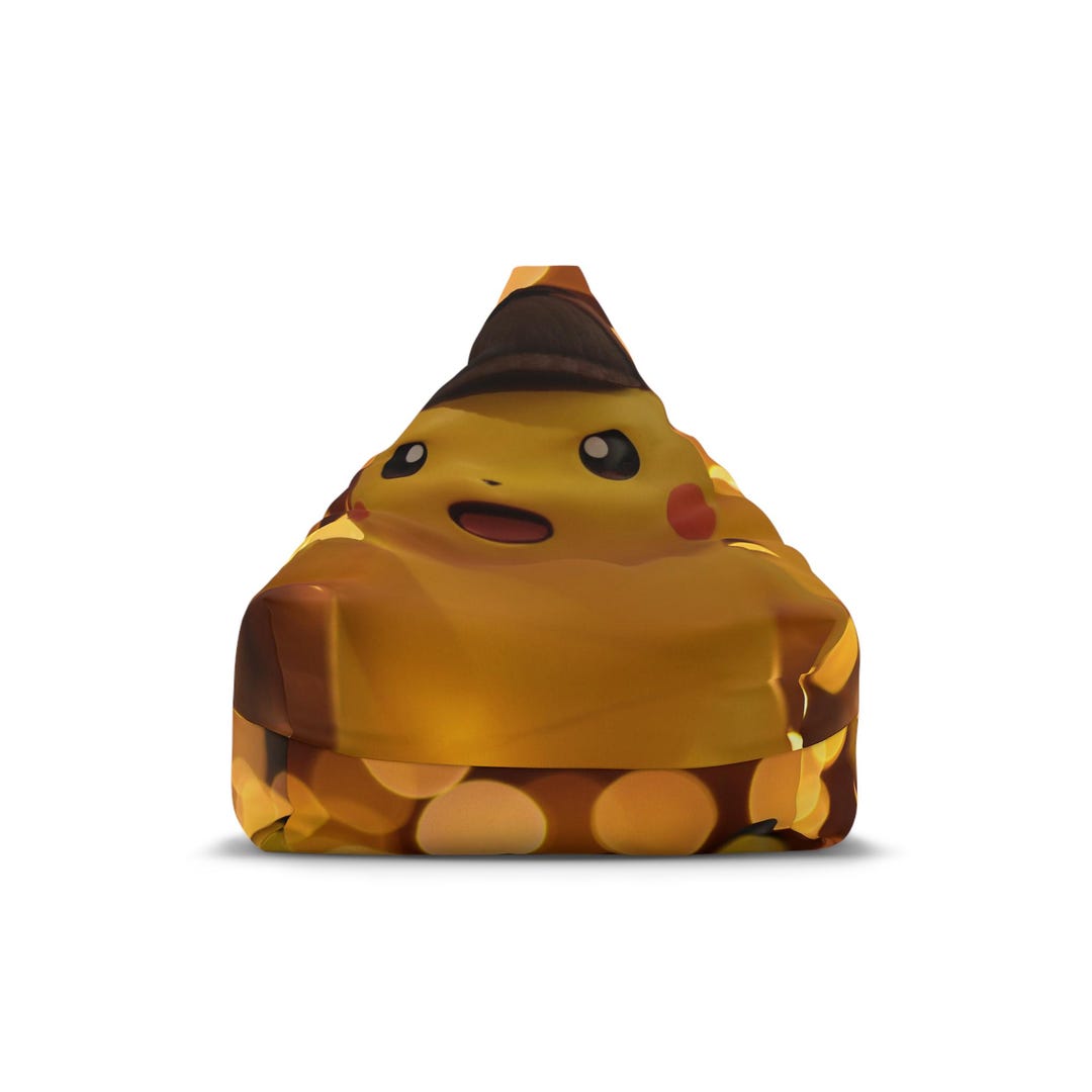 Bean Bag Chair, Pokemon Themed Kids Room Decor, Cute Yellow Anime Pouf ...