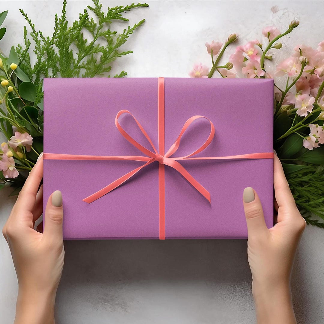 Dusty Lavender Wrapping Paper, Solid Color Gift Wrap for Christmas ...