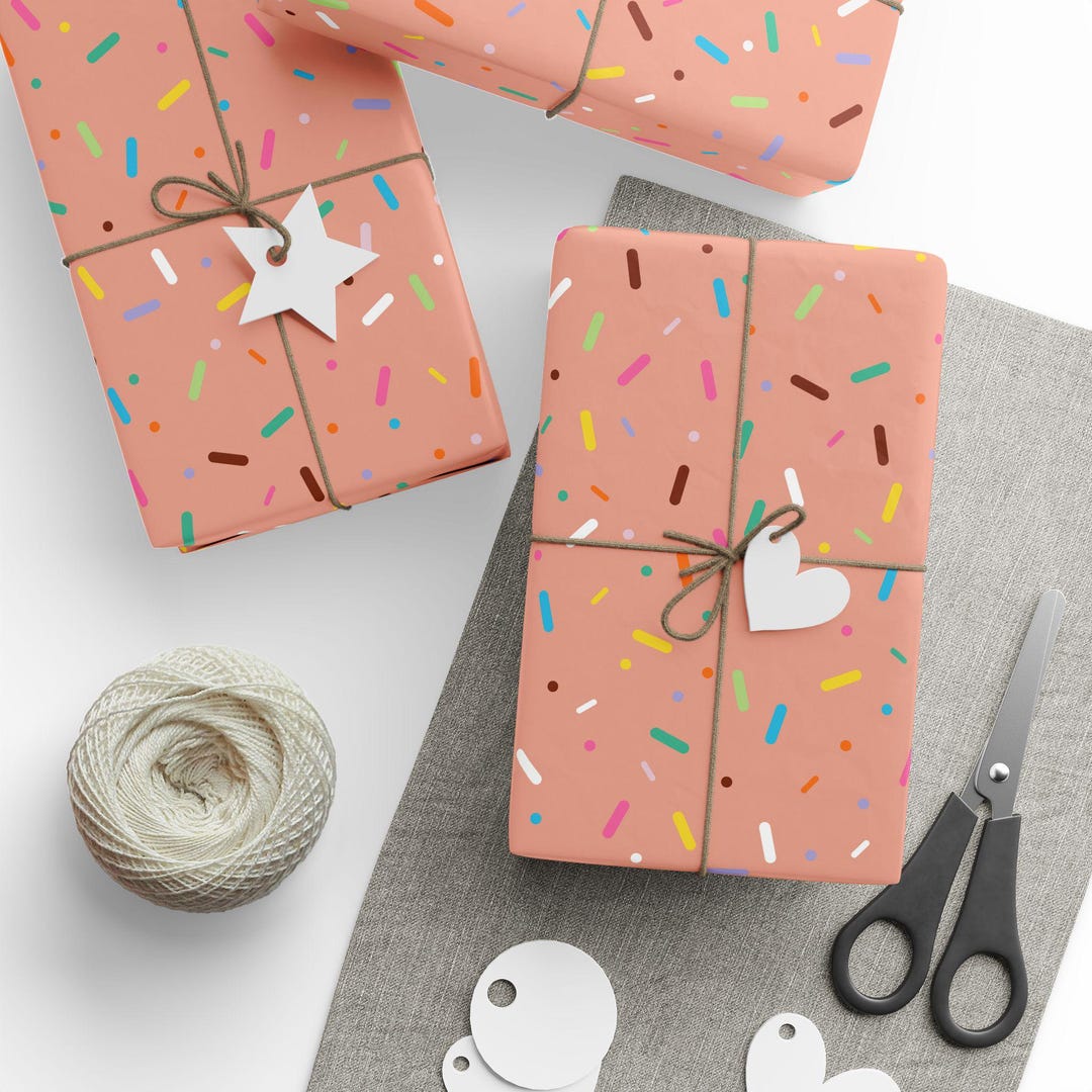 Sprinkle Confetti Wrapping Paper: Caramel Brown Party Gift Wrap - Etsy