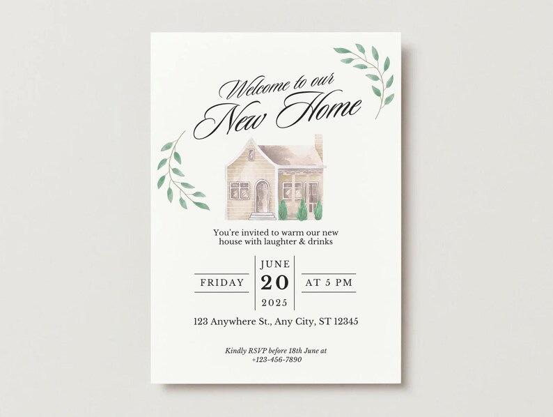 Editable Housewarming Party Invitation Template | New Home Invite ...