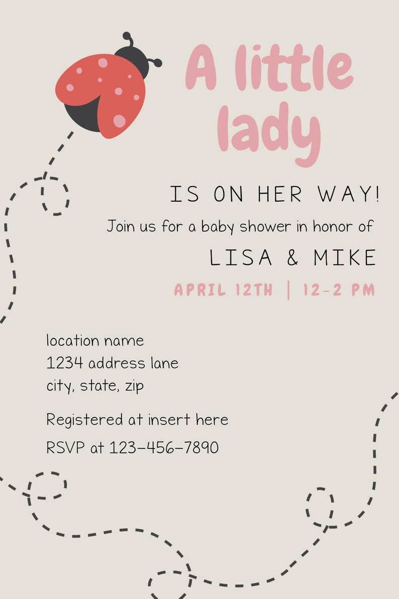 Ladybug Baby Shower Invitation - Etsy