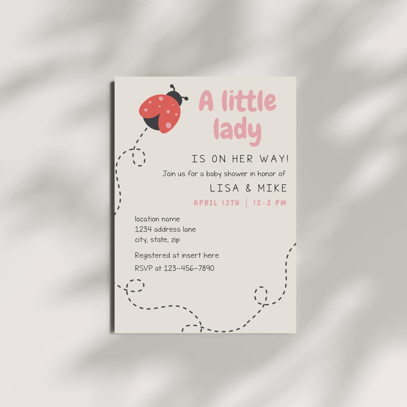 Ladybug Baby Shower Invitation - Etsy