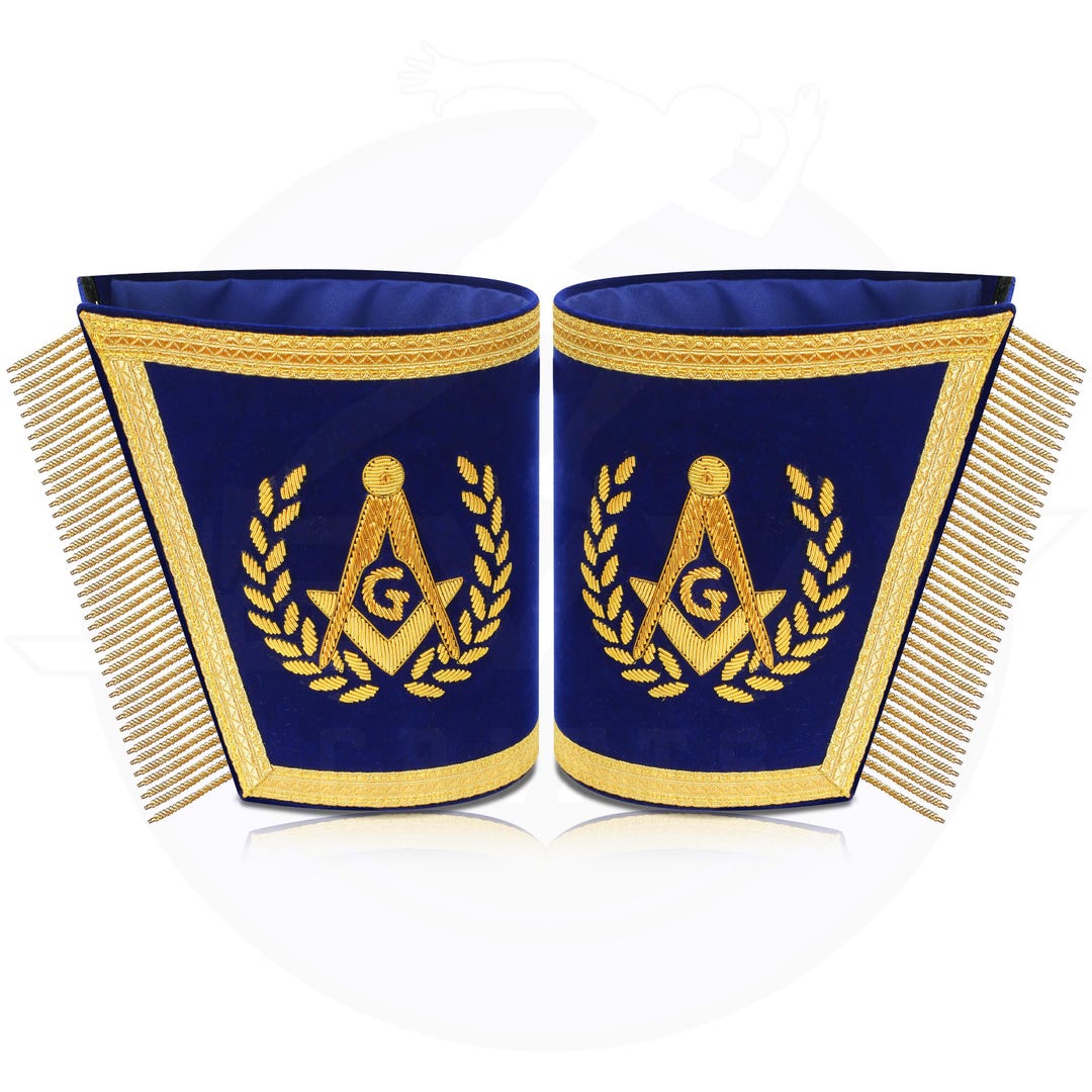 Masonic Master Mason Gold Cuffs: Blue Lodge Regalia With Embroidered ...