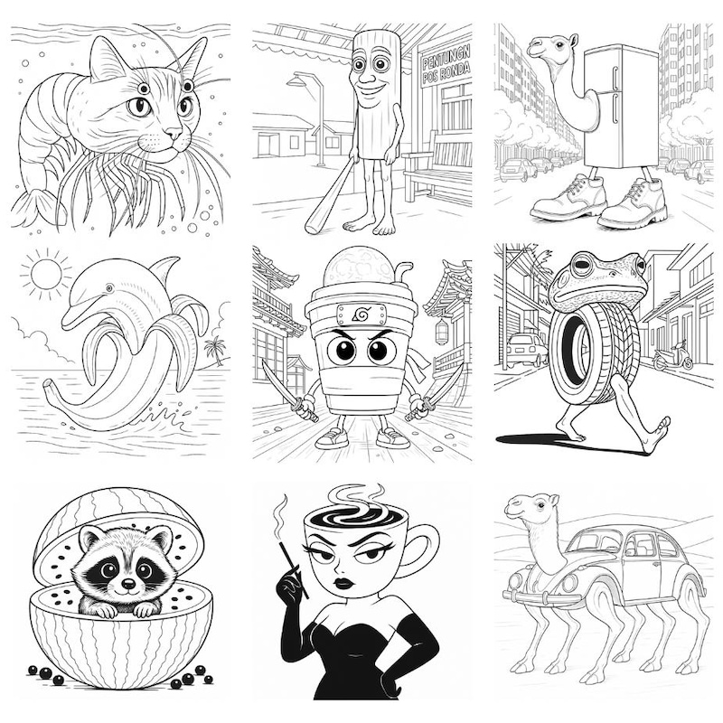 Italian Brainrot Coloring Book - Etsy