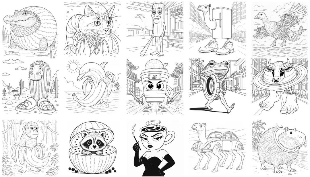 Brainrot Coloring Book - Etsy