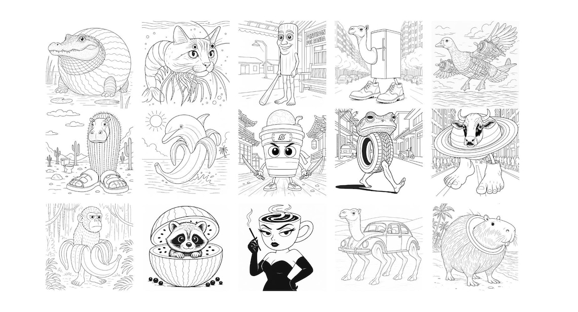 Italian Brainrot Coloring Book - Etsy