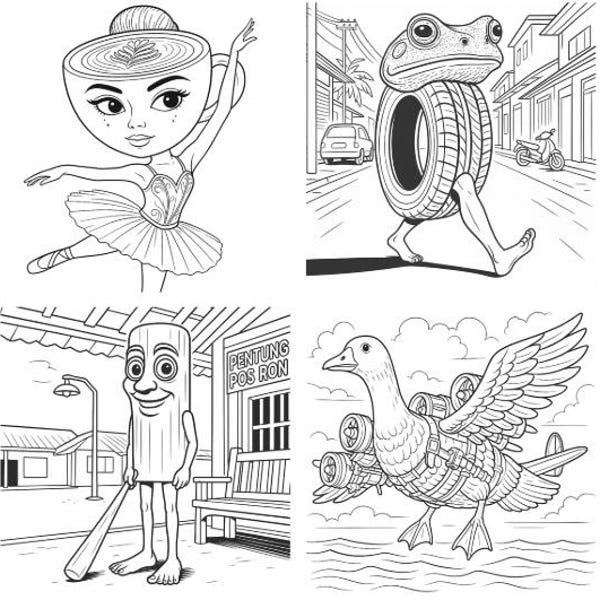 Coloring Pages of La Grande Combination in Steal a Brain Rot - Etsy Canada