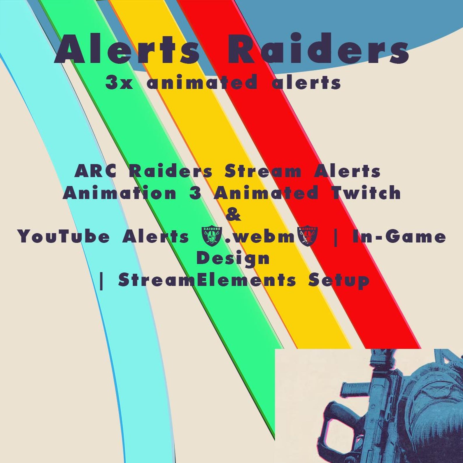 Raiders Stream Alerts Animation 3 Animated Twitch & Youtube Alerts ...