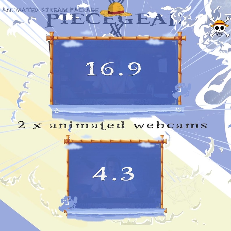 Animated Pirate Anime Stream Twitch Package, Youtube, Kick, Stream ...