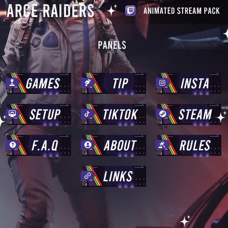 ARC Raiders Animated Twitch Stream Overlay Pack | Neon Manga Gaming ...