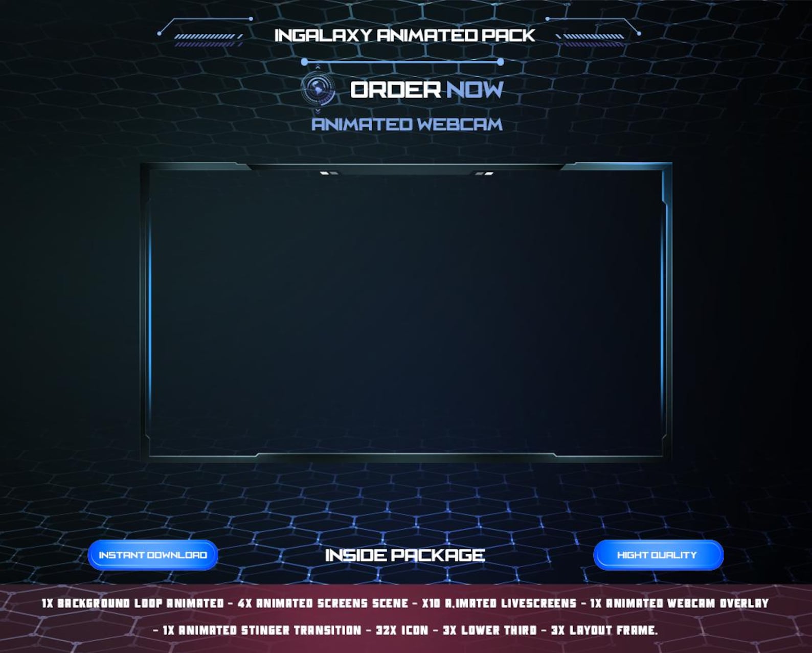 Animated Galaxy Tiktok Live Overlay – Vertical Stream Scenes for OBS ...
