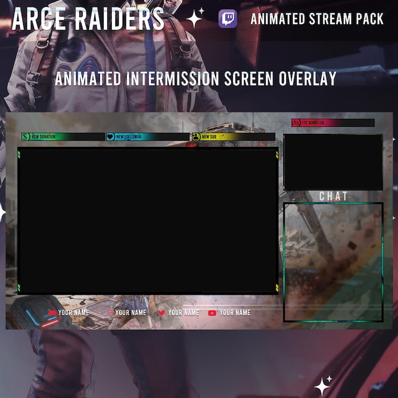 ARC Raiders Animated Twitch Stream Overlay Pack | Neon Manga Gaming ...
