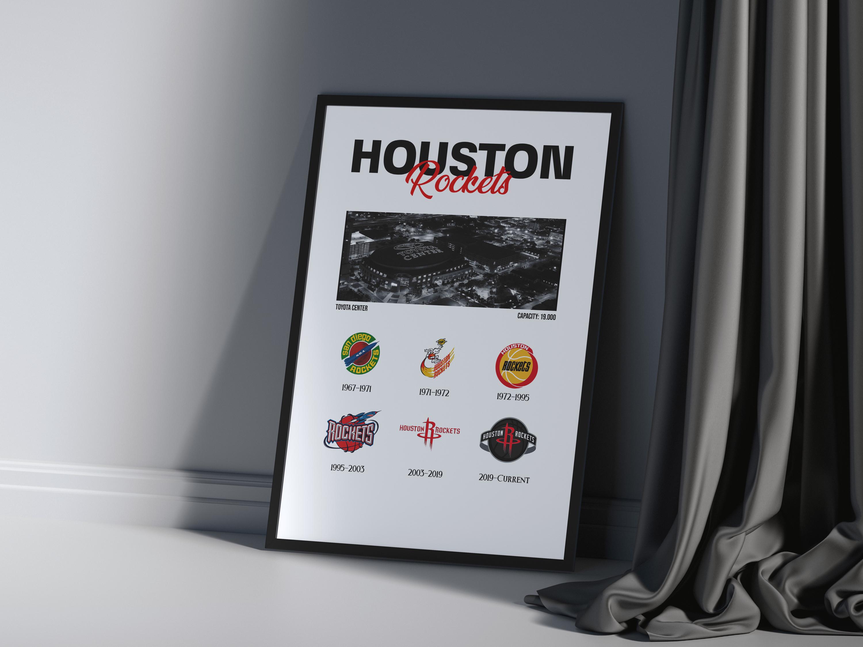 Houston Rockets Poster, Room Decor, Basketball Poster, NBA Poster - Etsy