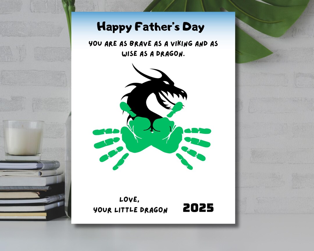 Printable Dragon Handprint Father’s Day Craft – Instant Download ...