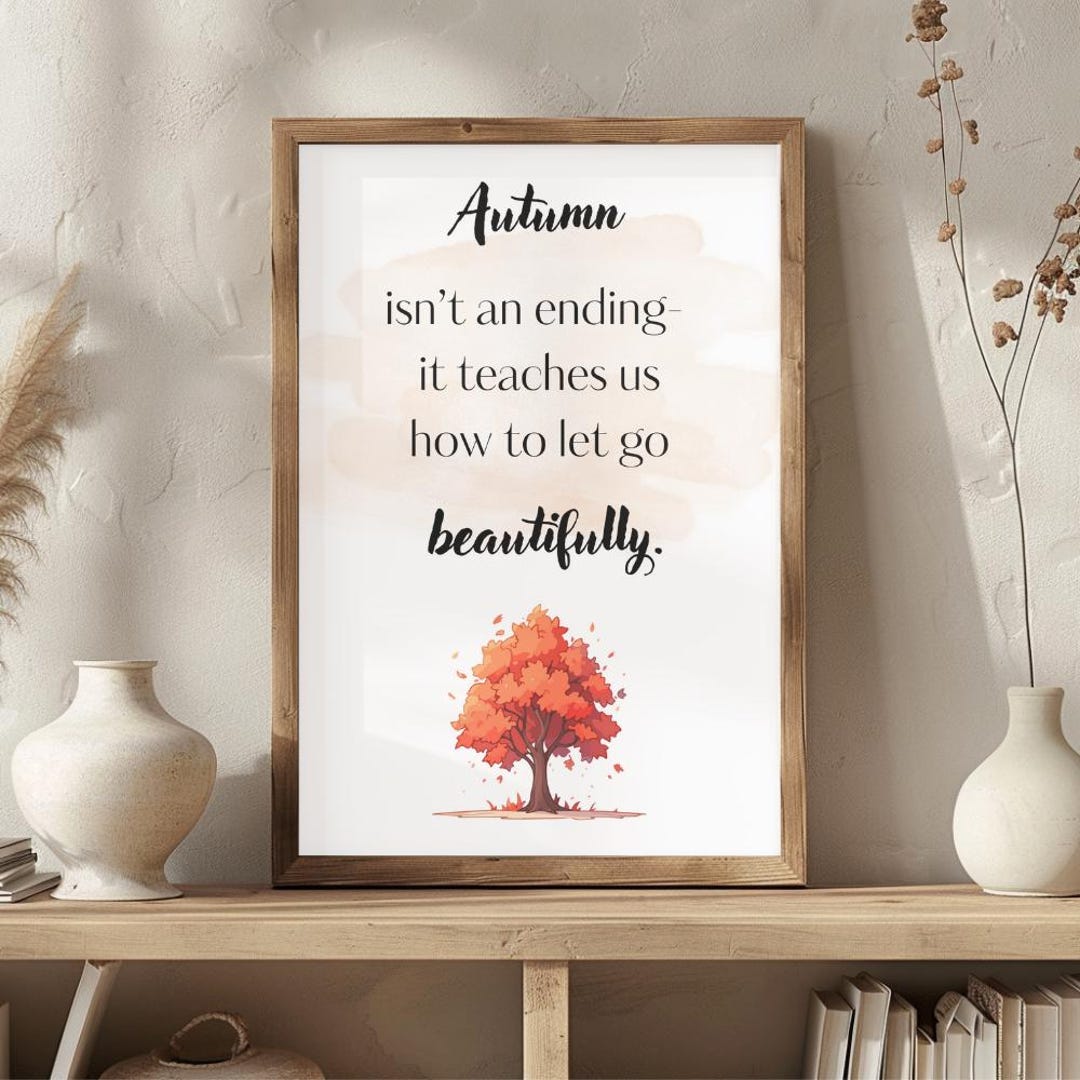 Fall Therapy Office Wall Art Printable, Letting Go Quote for Counselors ...