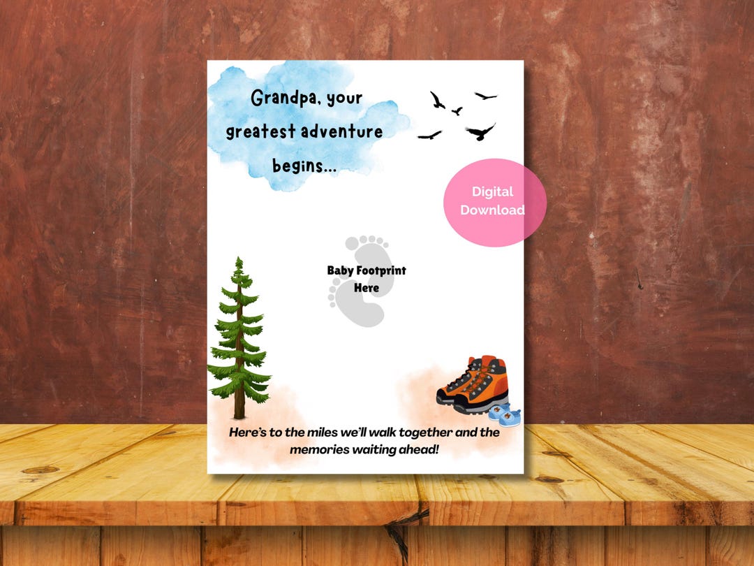 Grandpa's Greatest Adventure Footprint Art: Rustic Hiking Theme (PDF ...