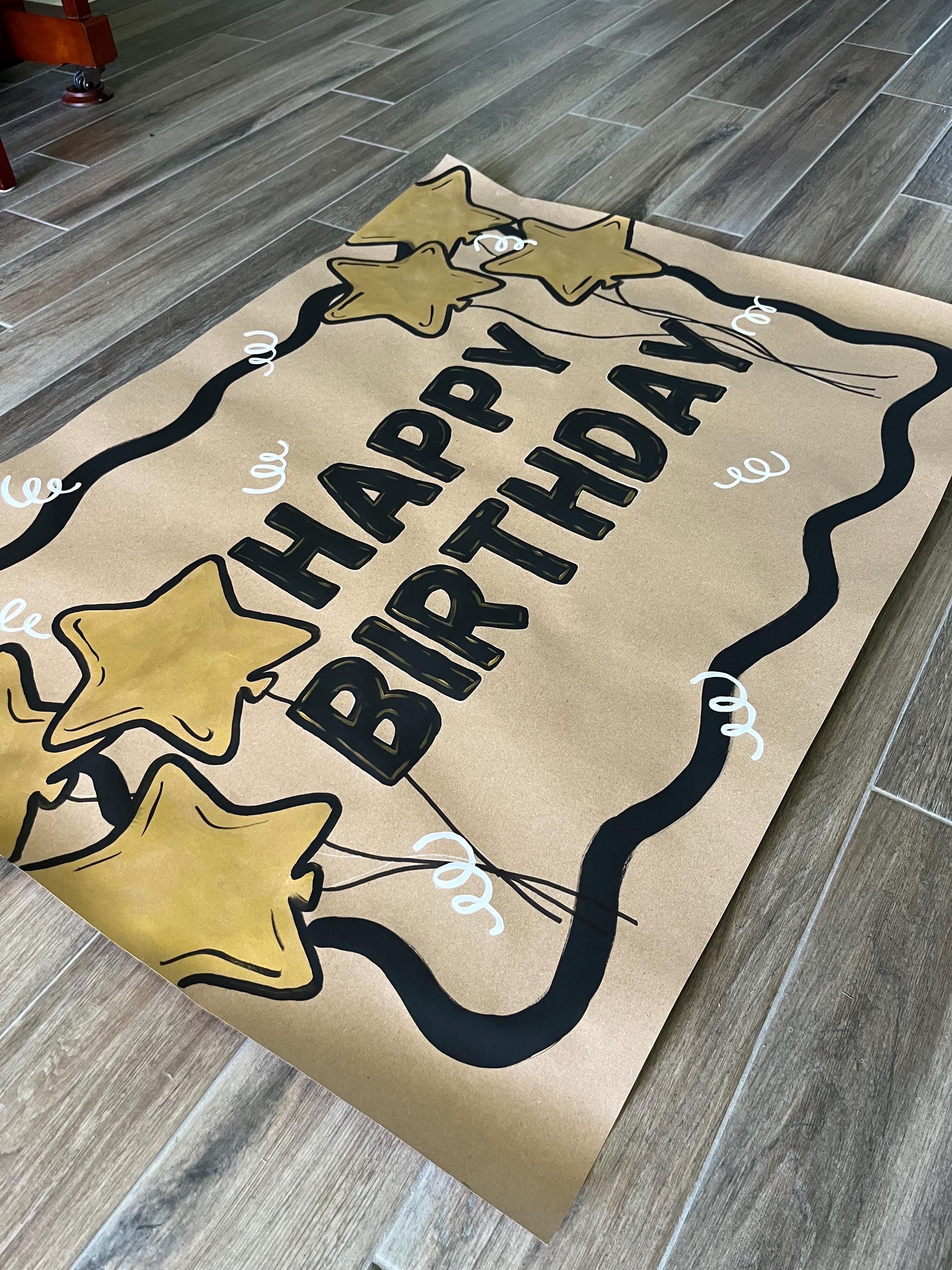 Festive Hand-painted Happy Birthday Banner - Etsy