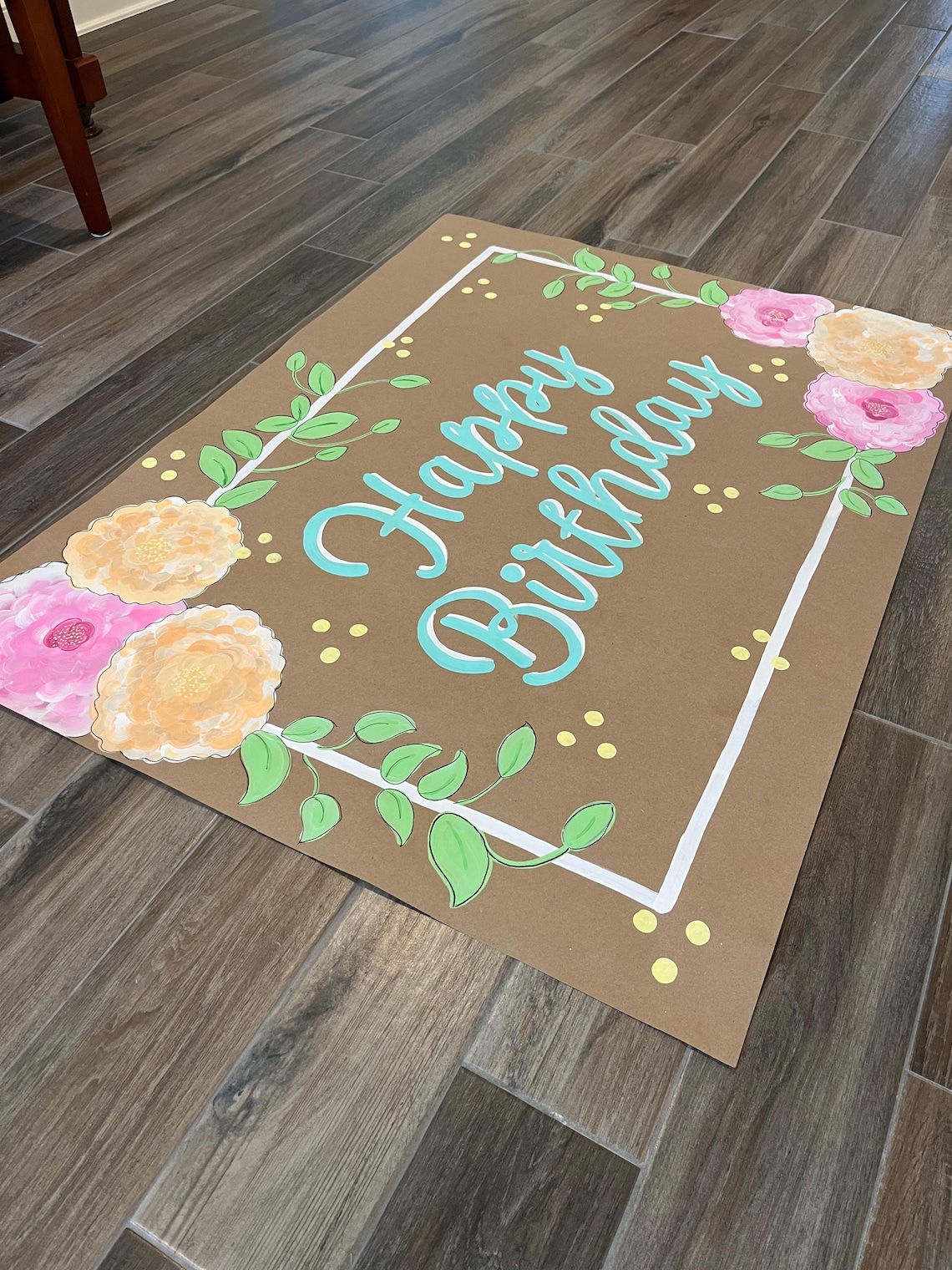 Floral Hand-painted Happy Birthday Banner - Etsy