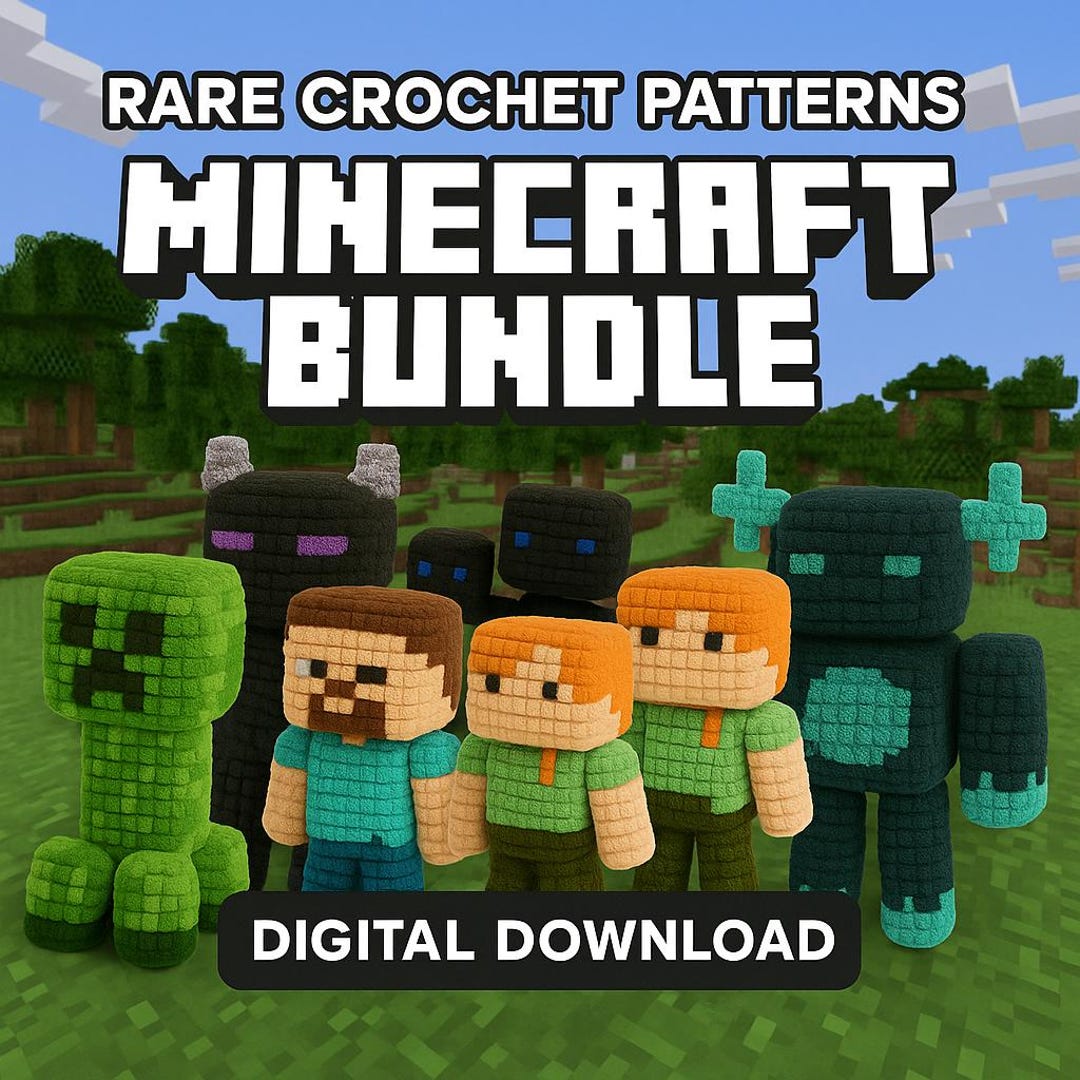 Minecraft Crochet Pattern With Instructions, Rare Amigurumi Minecraft ...