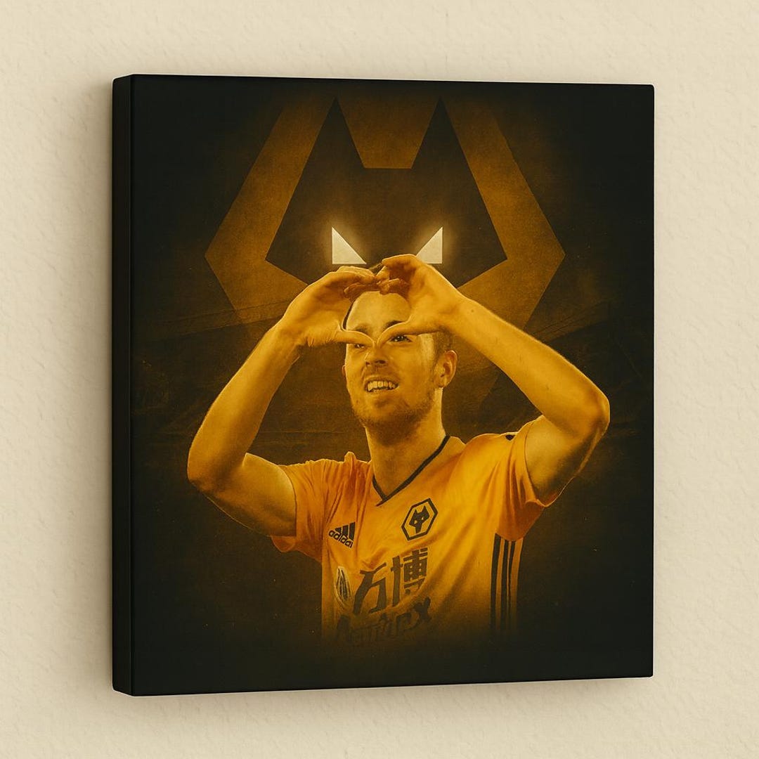 Diogo Jota Wall Art, Iconic Wolves Celebration, Wolverhampton Wanders ...