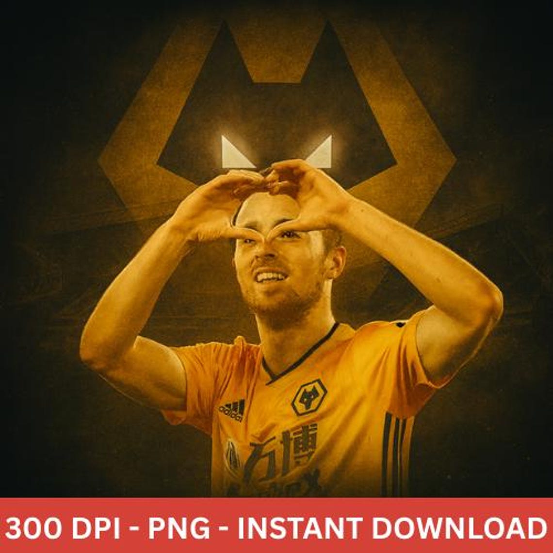 Diogo Jota Wall Art, Iconic Wolves Celebration, Wolverhampton Wanders ...
