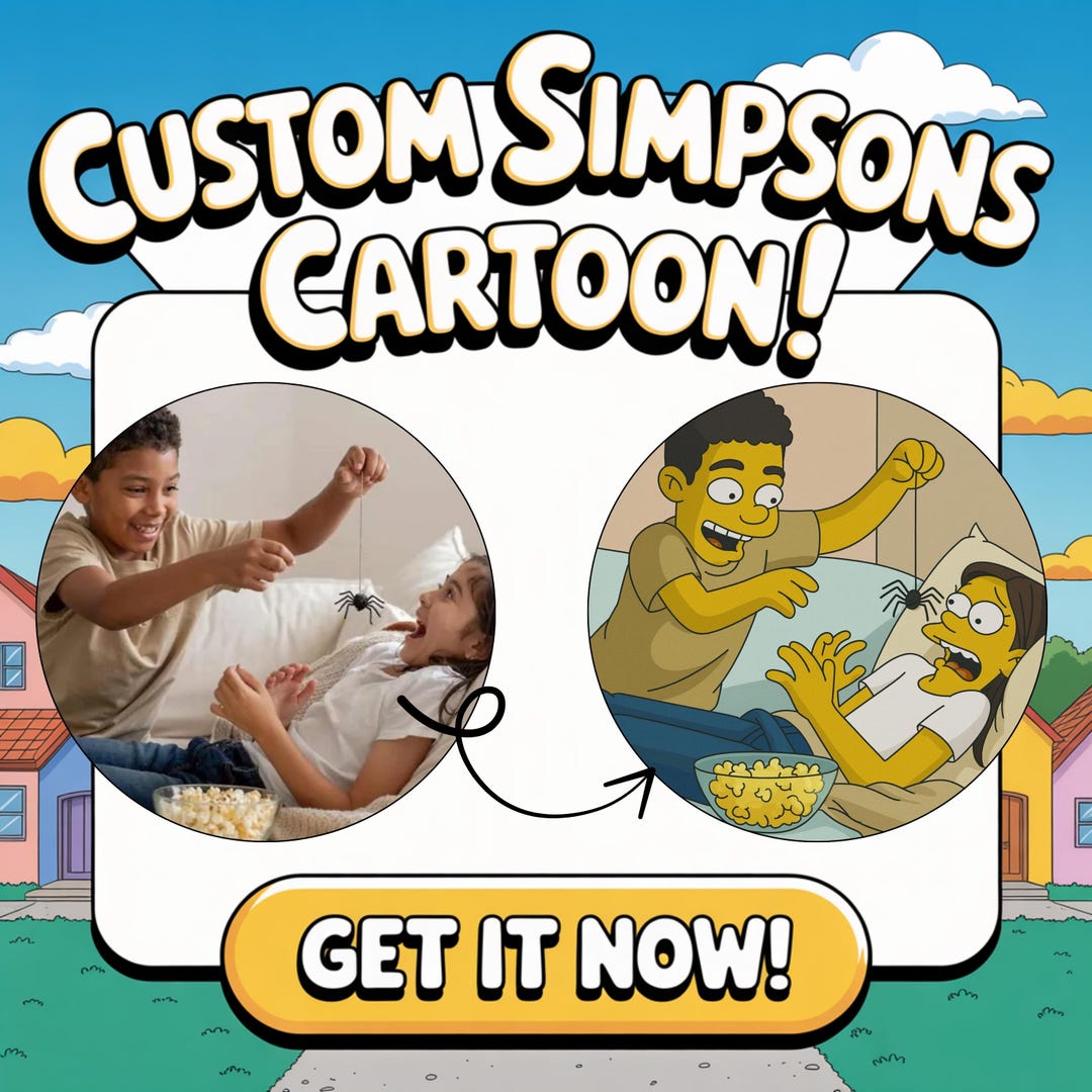 Simpsons Style Cartoon Family Gift, Custom Cartoon Drawing From Your ...