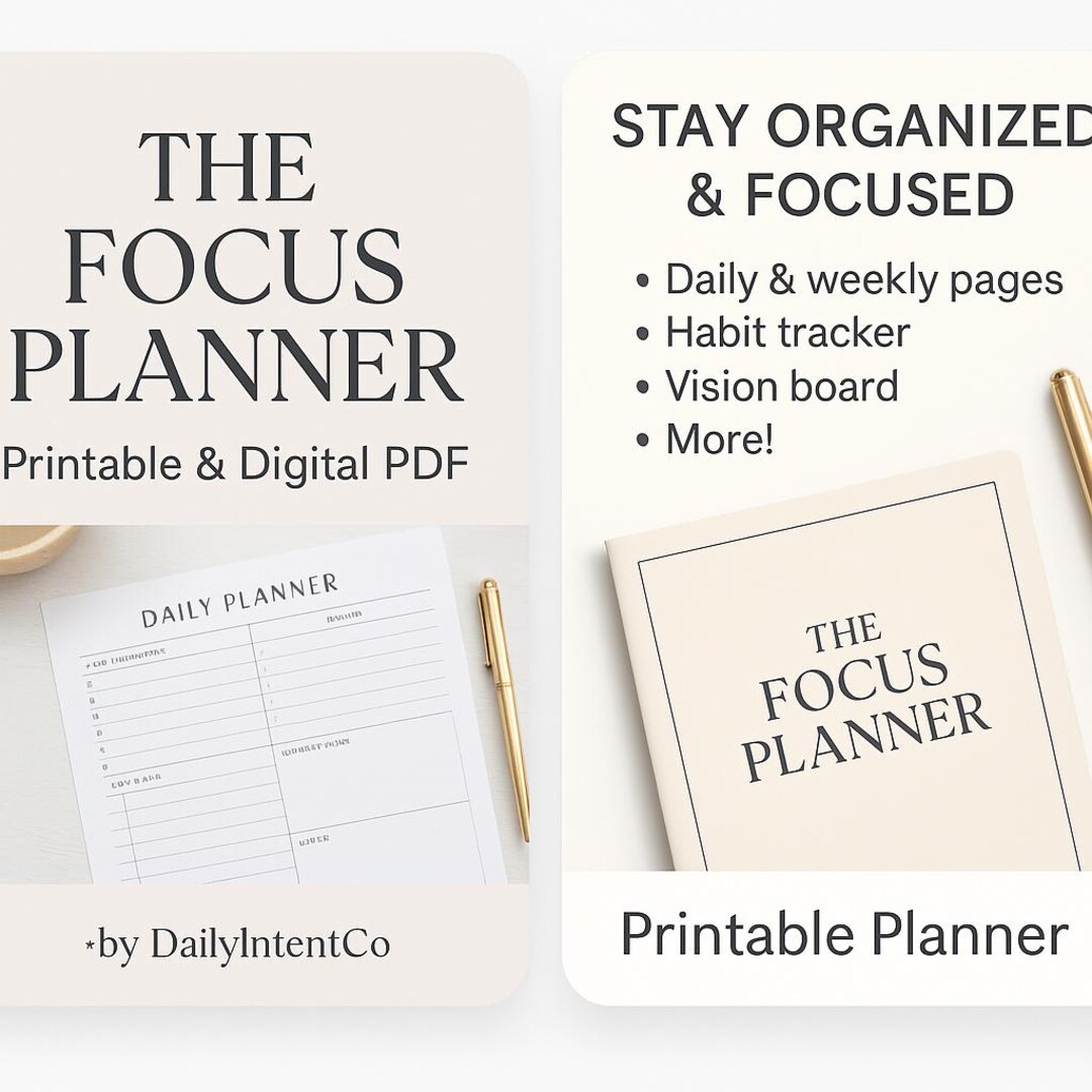 Undated Printable Planner PDF | Daily, Weekly & Monthly Pages | Habit ...