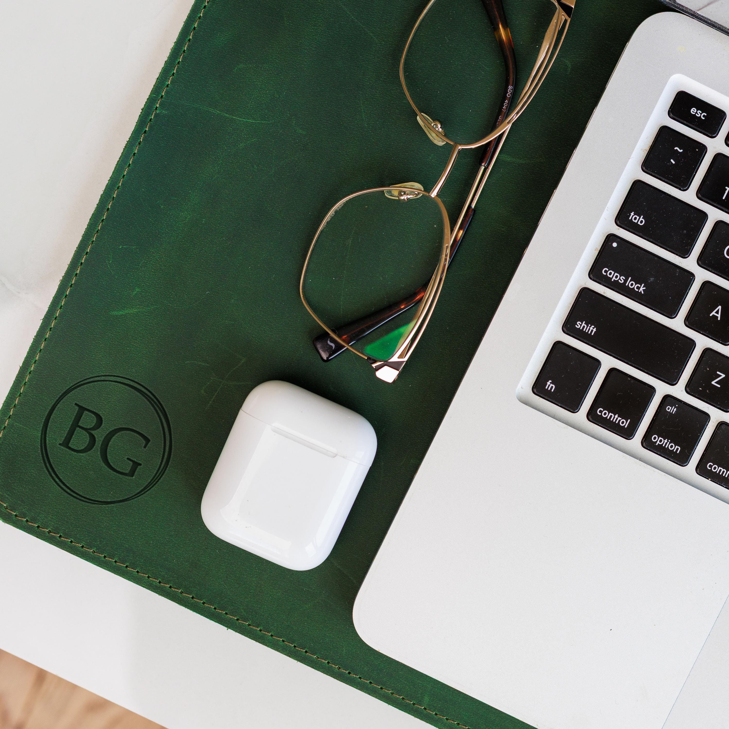 Personalized Leather Desk Mat, Large Leather Mouse Pad, Leather Laptop ...