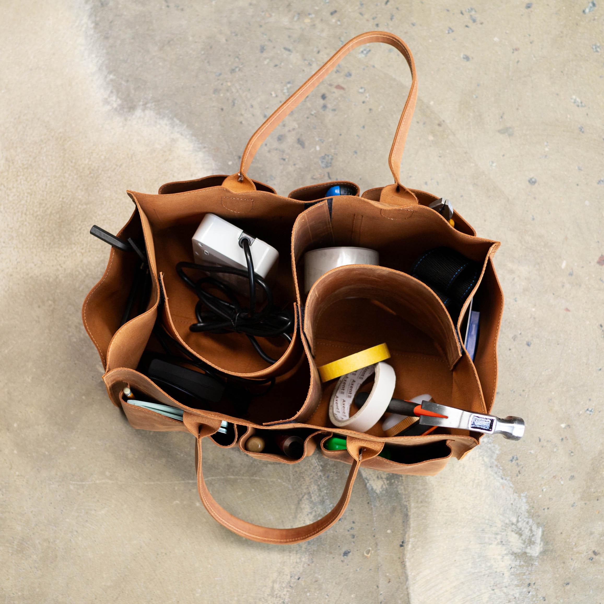 Heavy Duty Leather Tool Bag, Custom Electrician, Carpenter & Gardening ...
