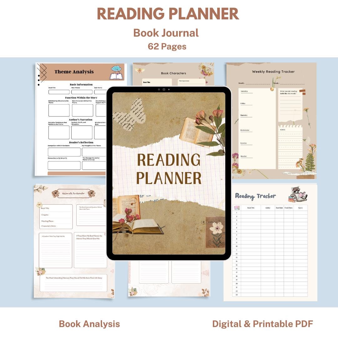 Book Journal and Reading Planner - Read List – Digital and Printable ...