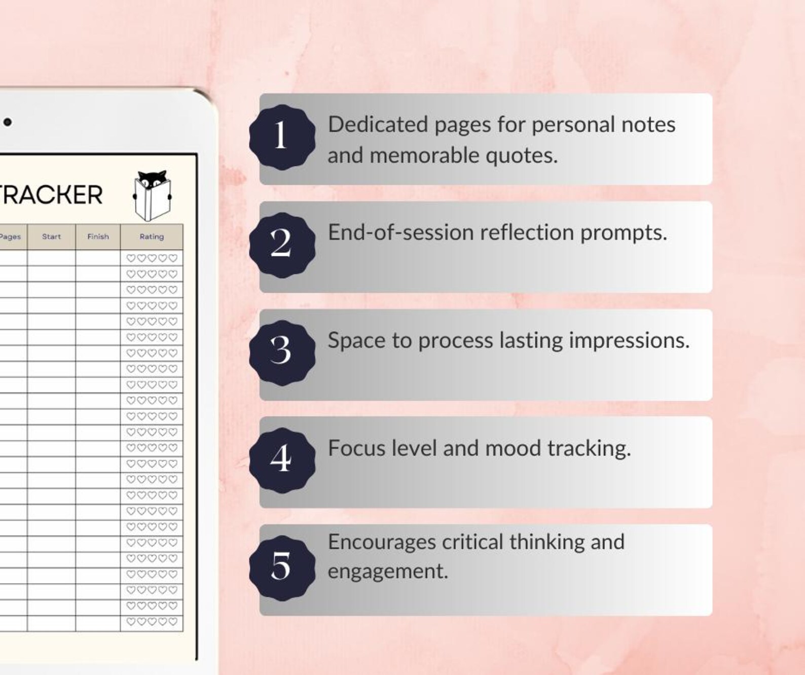 ADHD Digital Reading Journal, ADHD Book Review Journal, Digital Book ...