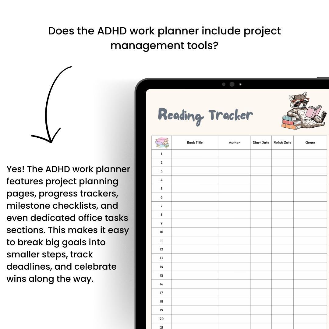 ADHD Work Planner: Business Tracker, Office Plans, Digital and ...