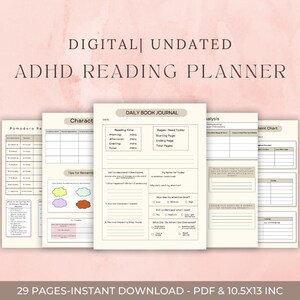 ADHD Digital Reading Journal, ADHD Book Review Journal, Digital Book ...