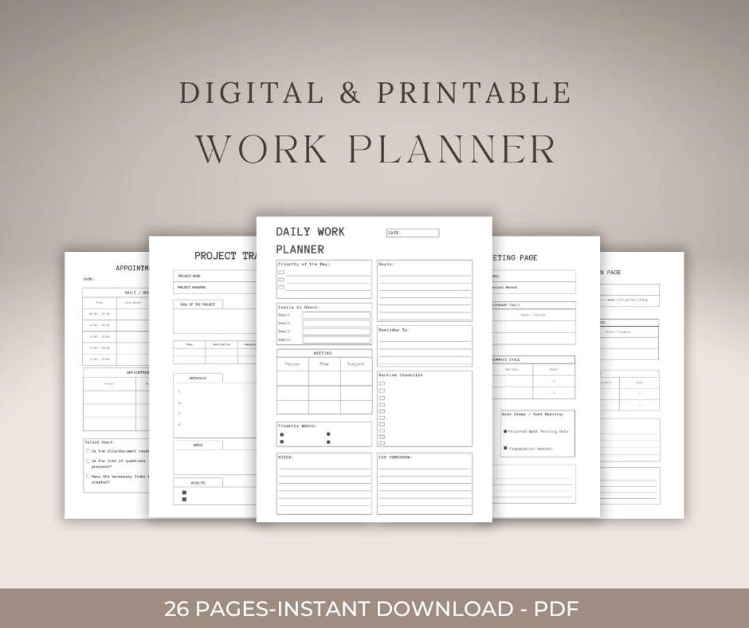 Digital Business Planner, Work Planner, Work From Home, Business ...