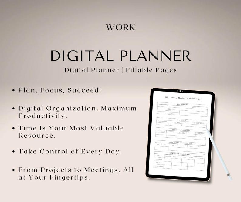 Digital Business Planner, Work Planner, Work From Home, Business ...