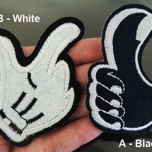 Iron on Patch - Hand Patch Black and White Hand Patches Well Done Hands ...